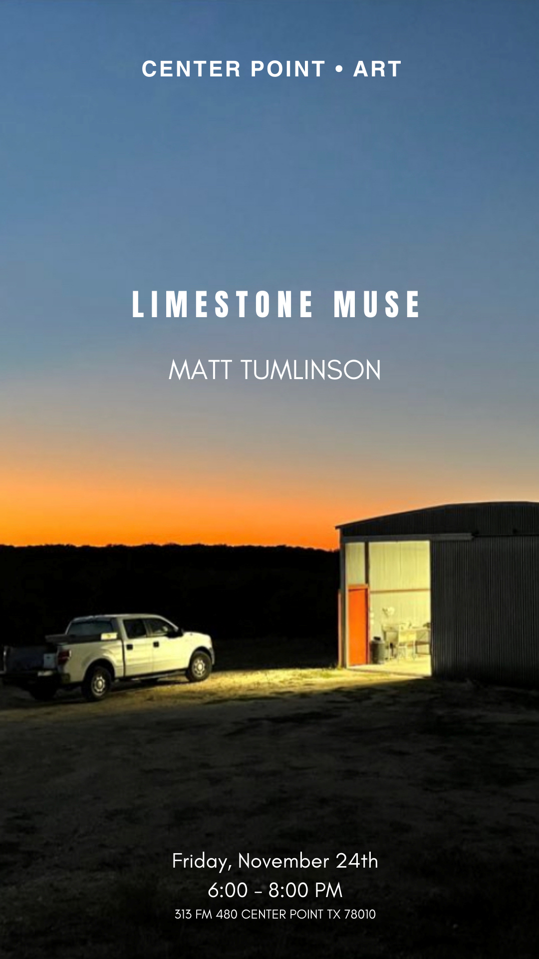 Matt Tumlinson : Limestone Muse – The Kerr County Lead